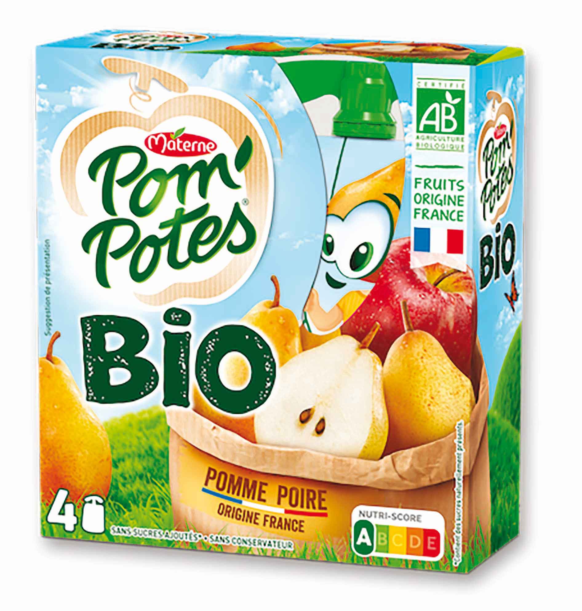 Le bio bleu blanc rouge des compotes Materne et Pom’Potes - Leader Réunion